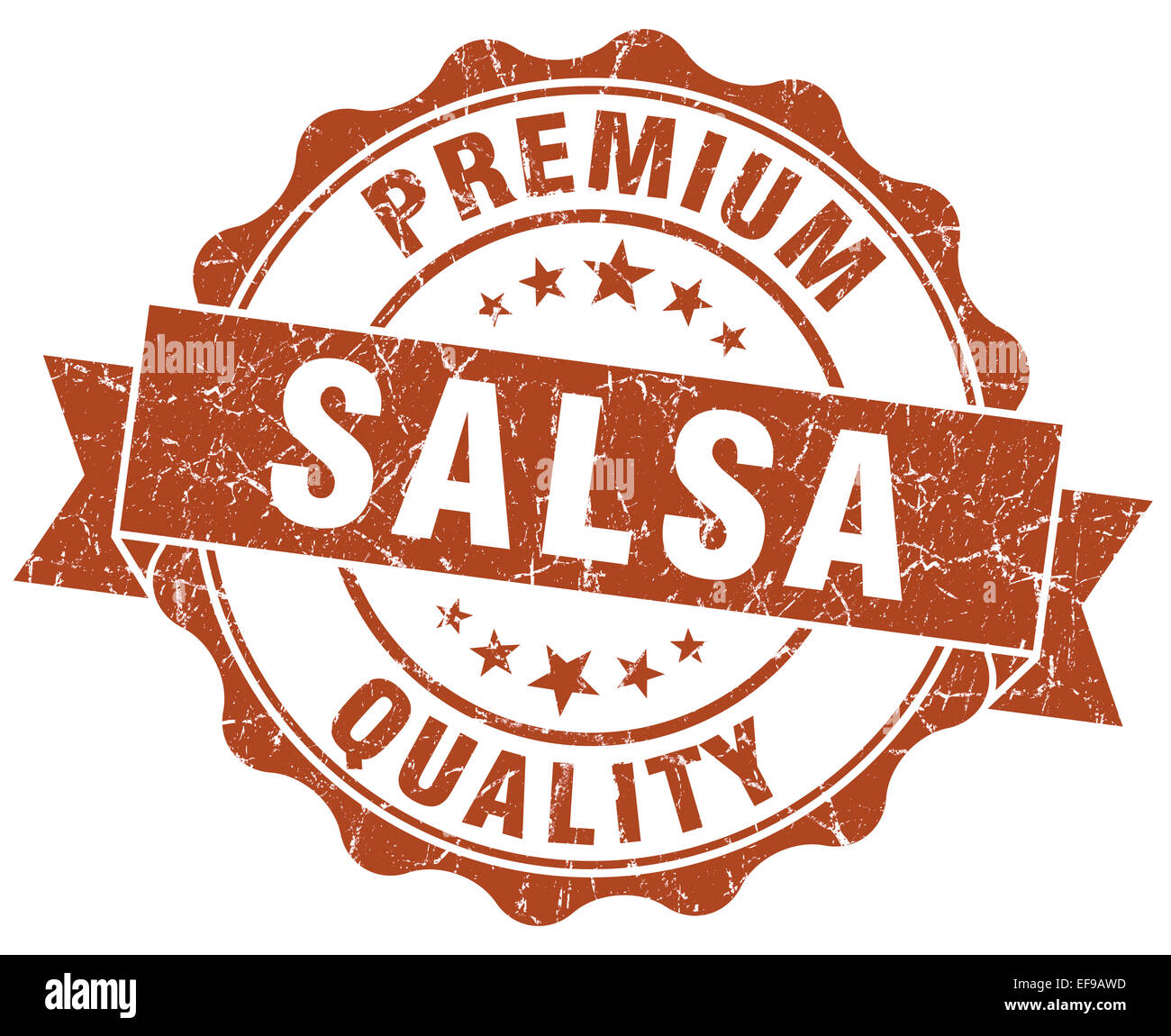 salsa brown grunge seal isolated on white Stock Photo - Alamy