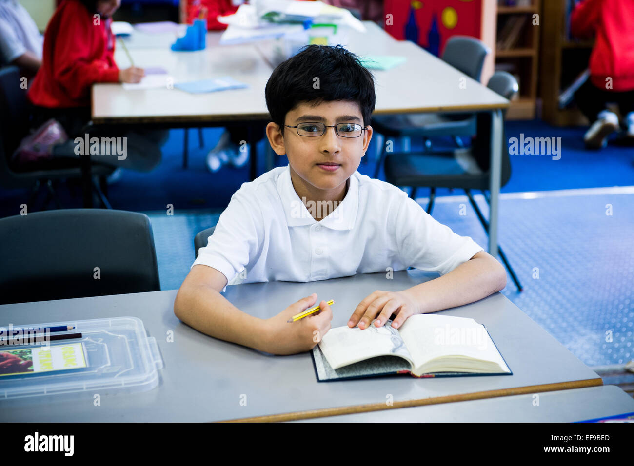 Primary school student working hard in maths class at Primary School in ...