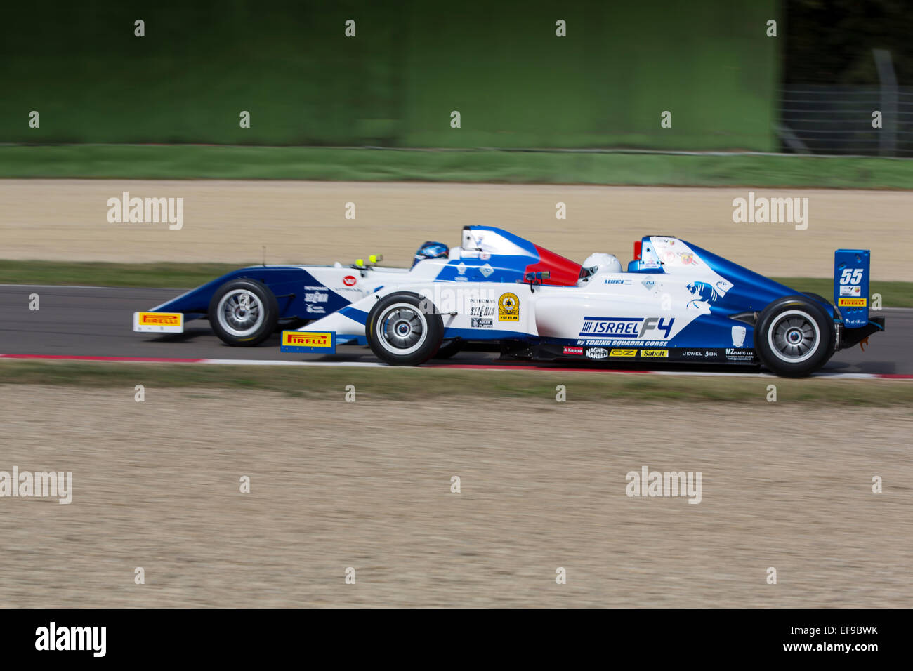 Imola, Italy - October 11, 2014: A Tatuus F.4 T014 Abarth of Israel F4 ...