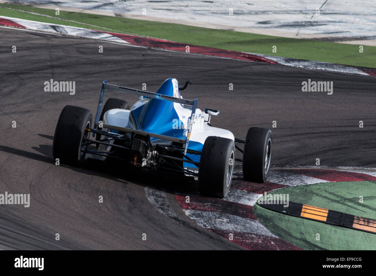 Imola, Italy - October 11, 2014: A Tatuus F.4 T014 Abarth of Israel F4 ...