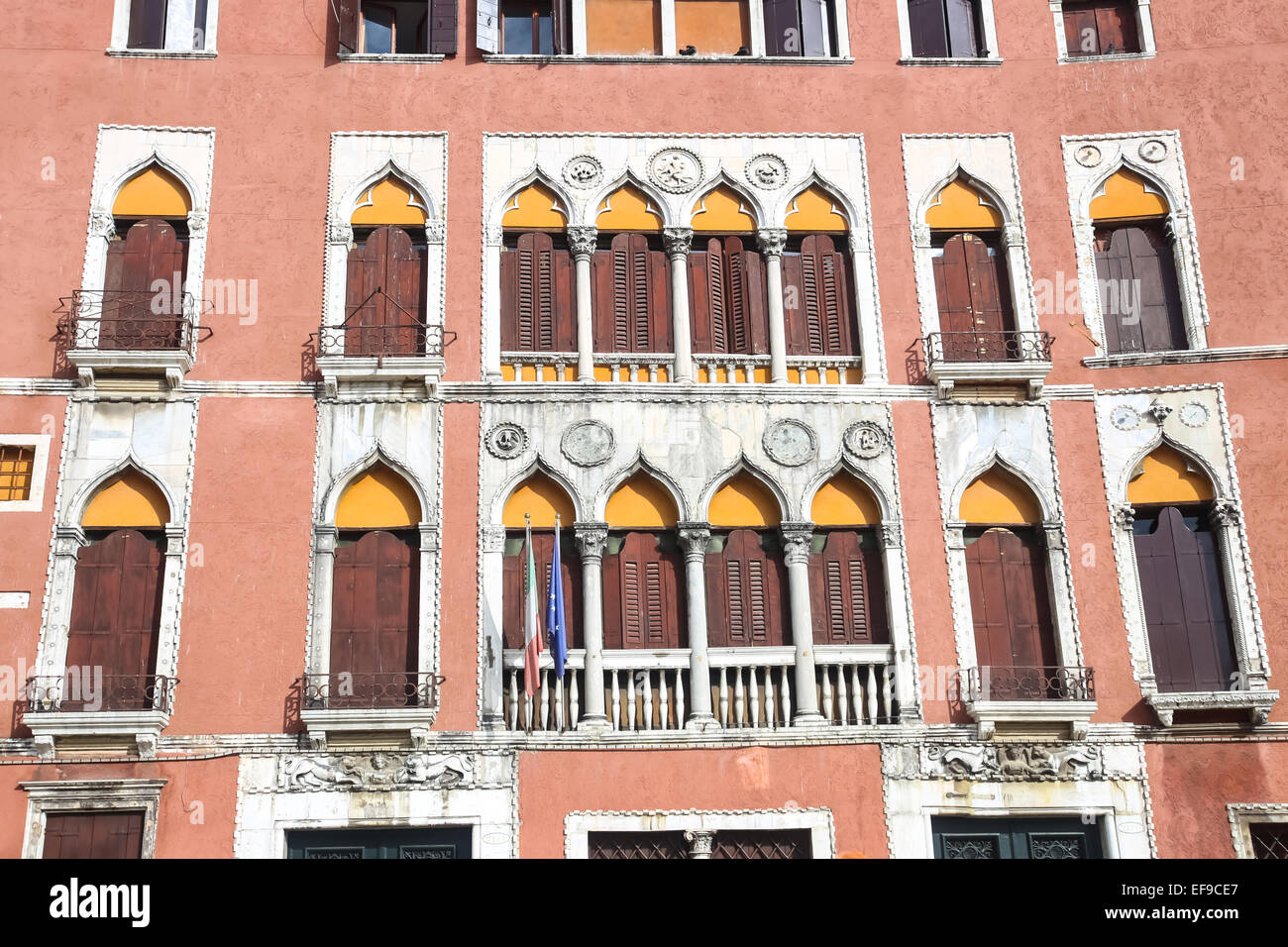 A view of a colorful residential building in Venice, Italy Stock Photo ...