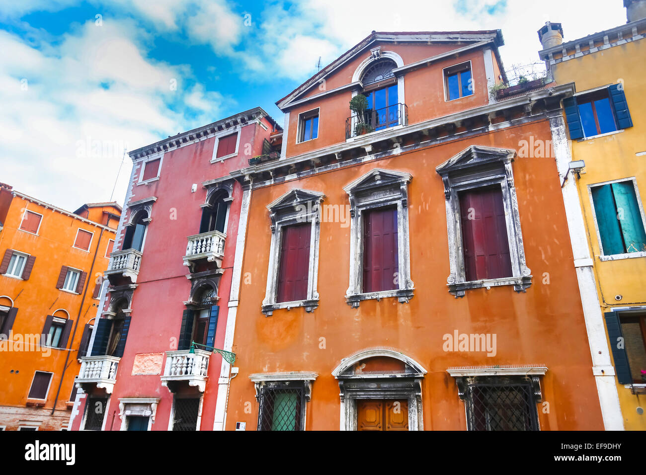 Orange color house building in venice hi-res stock photography and ...