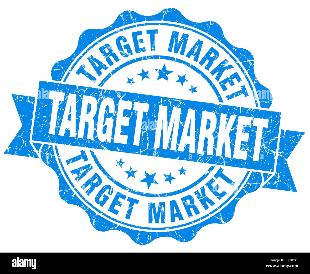 target market blue grunge seal isolated on white Stock Photo - Alamy