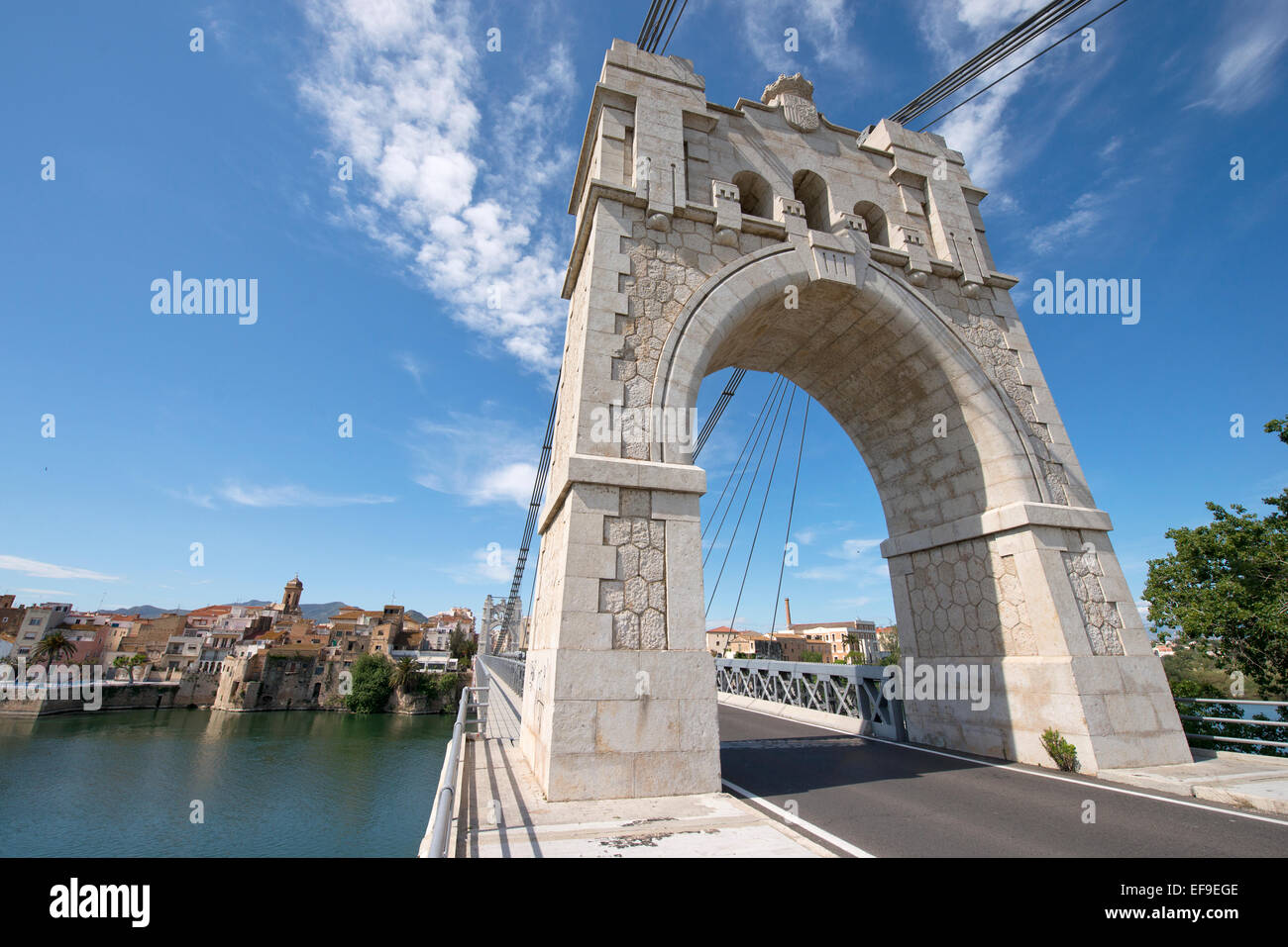 Bridge on the Ebro river in Amposta, Delta del Ebro, Catalonia, Spain ...