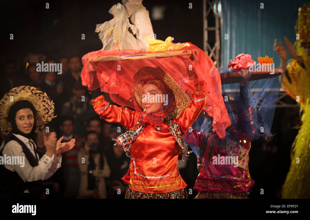 Tehran, Iran. 28th Jan, 2015. Iranian actresses wearing costume perform ...