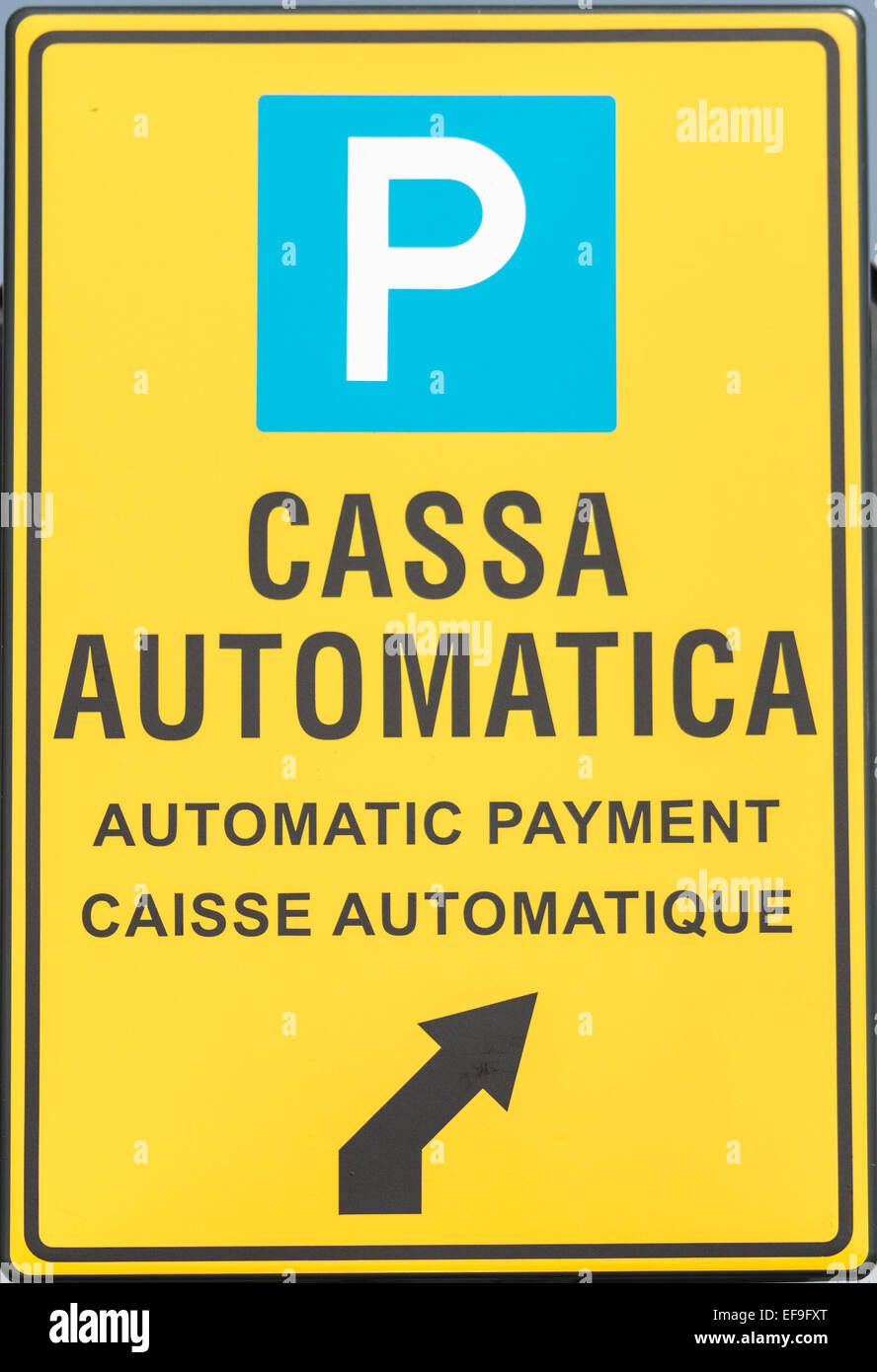 Metal sign with directions and instructions in Italian Stock Photo - Alamy