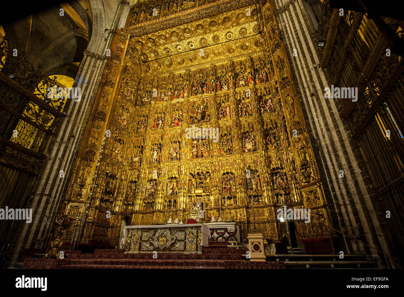 Altarpiece in the Seville Cathedral, Spain Stock Photo - Alamy