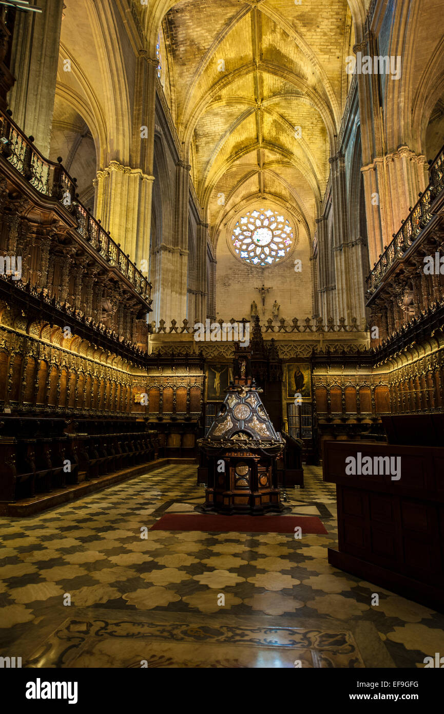 Interior of the Seville Cathedral, Spain Stock Photo - Alamy