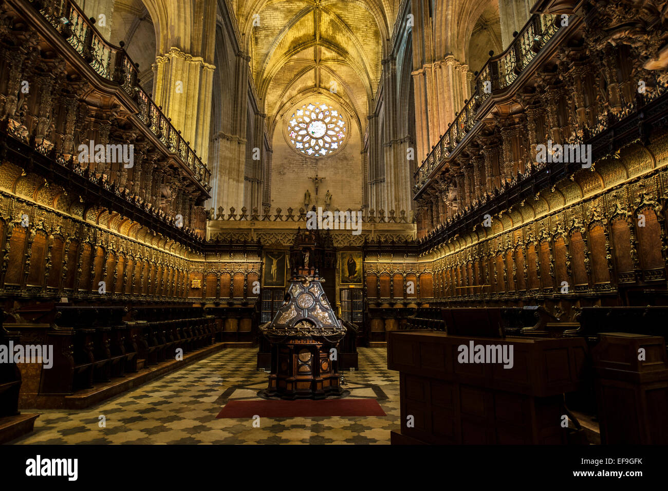 Interior of the Seville Cathedral, Spain Stock Photo - Alamy