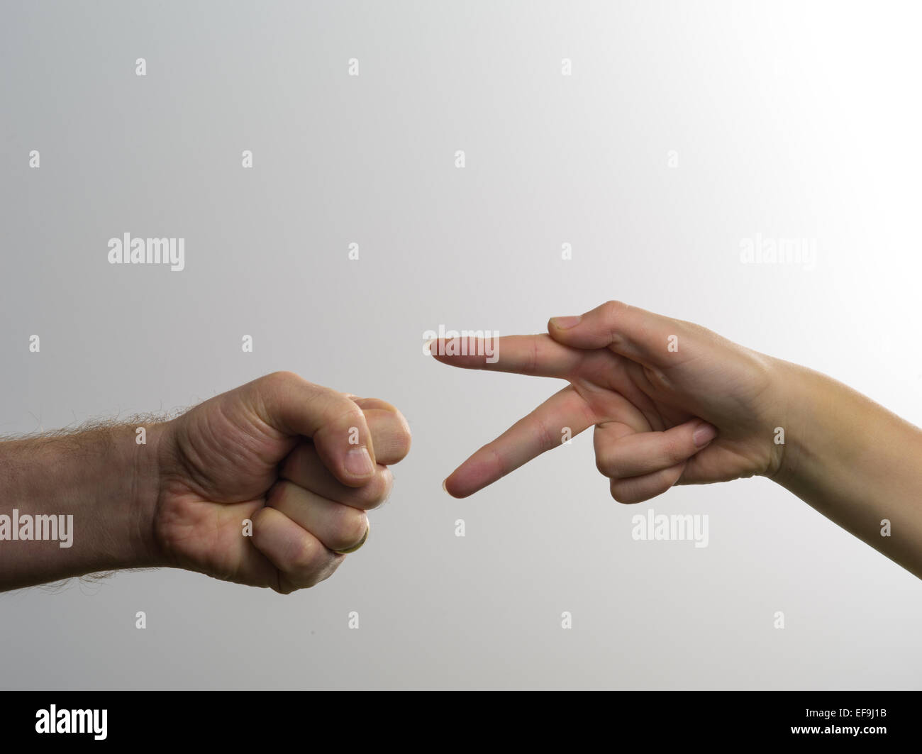 Rock paper scissors hand hi-res stock photography and images - Alamy