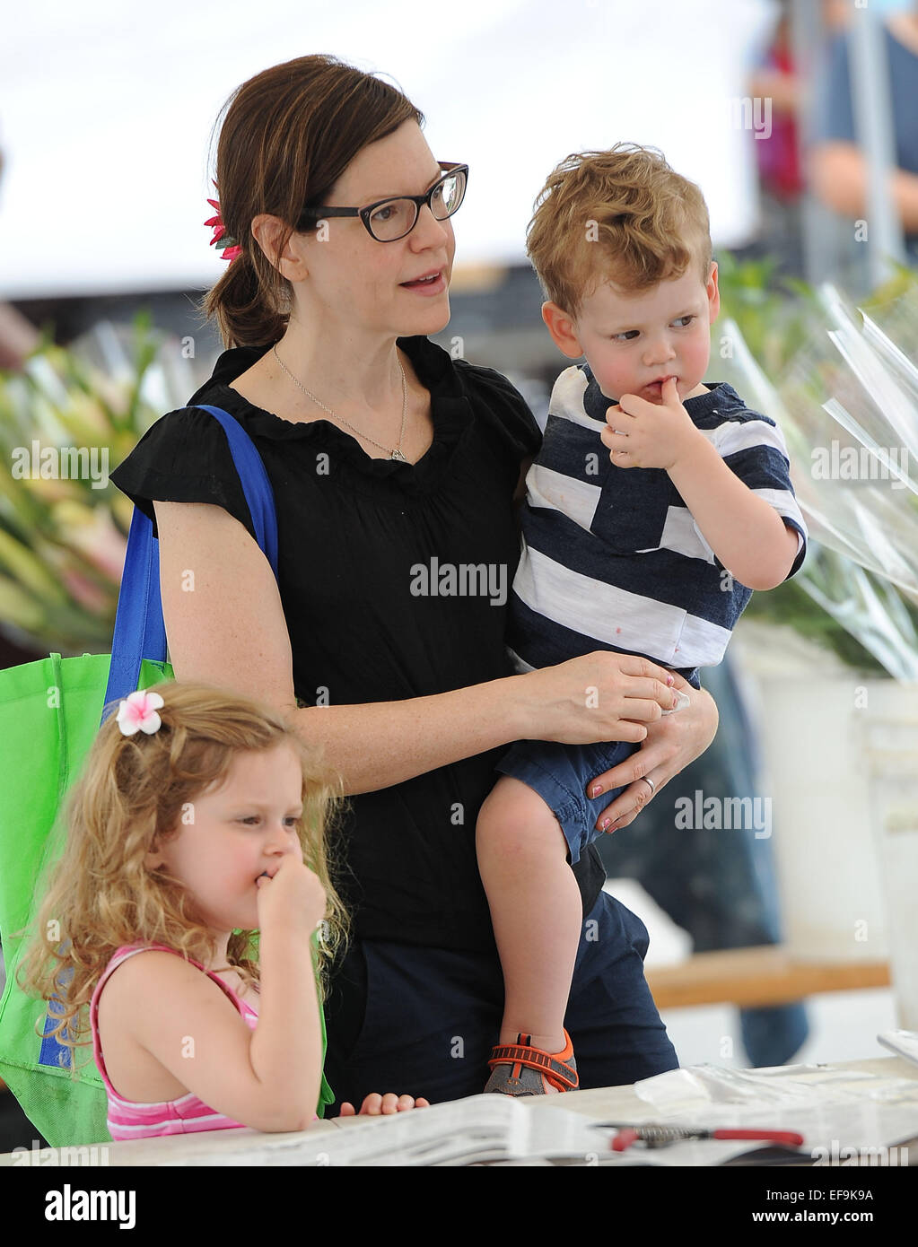 Lisa Loeb takes her children to the Farmer's Market Featuring: Lisa ...