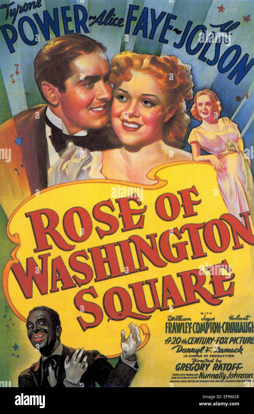 AL JOLSON, TYRONE POWER, ALICE FAYE POSTER, ROSE OF WASHINGTON SQUARE ...