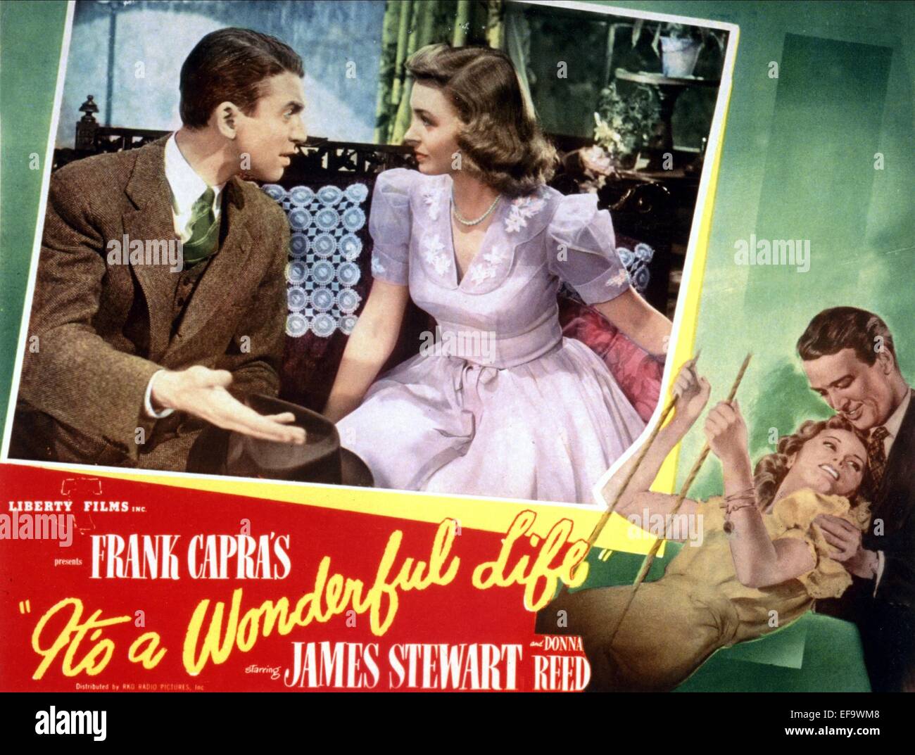 JAMES STEWART, DONNA REED POSTER, IT'S A WONDERFUL LIFE, 1946 Stock ...