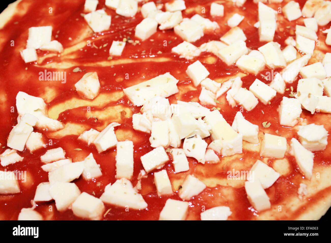 homemade pizza with tomato and mozzarella cheese Stock Photo - Alamy