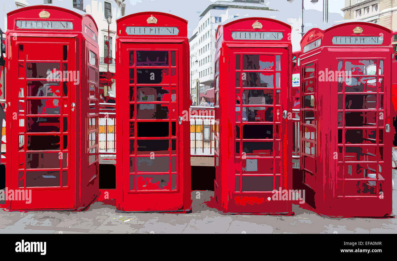 Red telephone box poster hi-res stock photography and images - Alamy