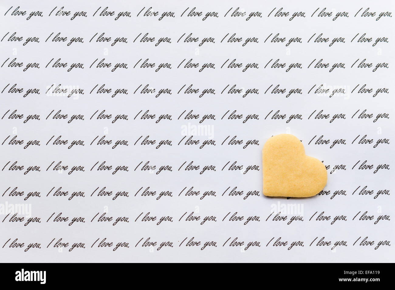 love letter with biscuit heart Stock Photo - Alamy