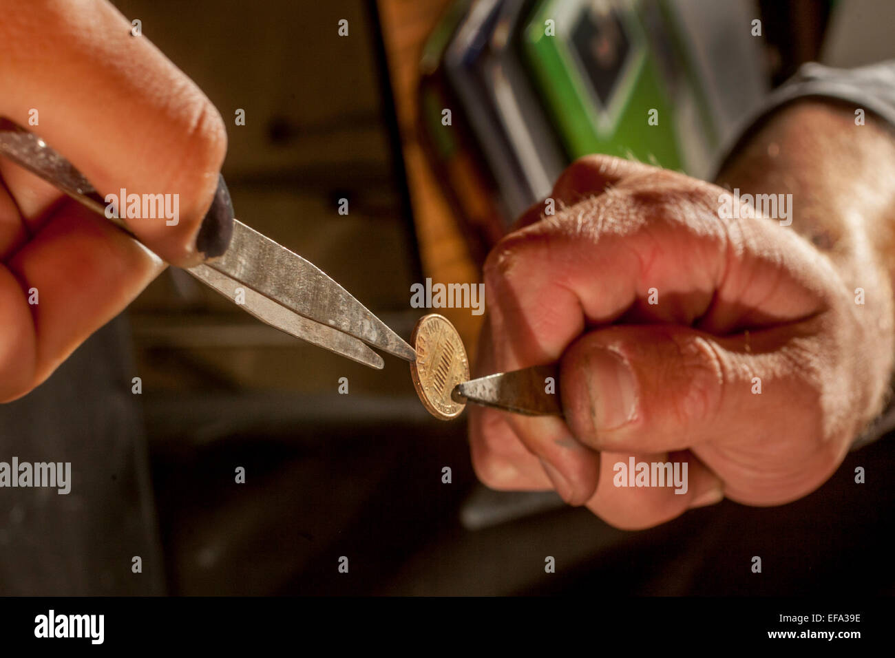 After dipping a copper penny in a sodium hydroxide (NaOH) and zinc (Zn ...