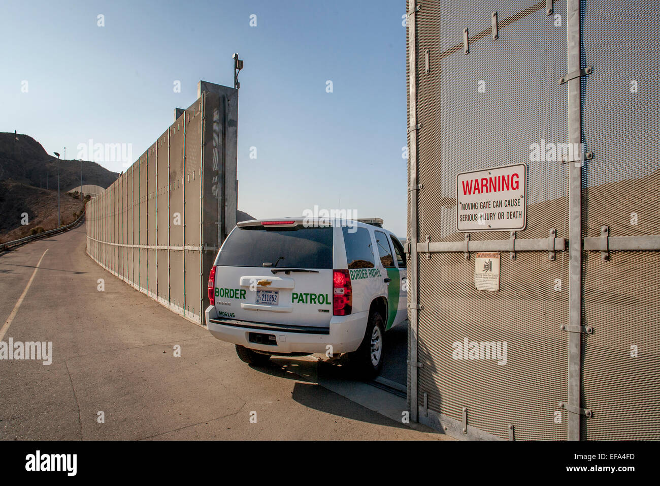 A Border Patrol SUV polices the U.S./Mexico Border near Tijuana. The ...
