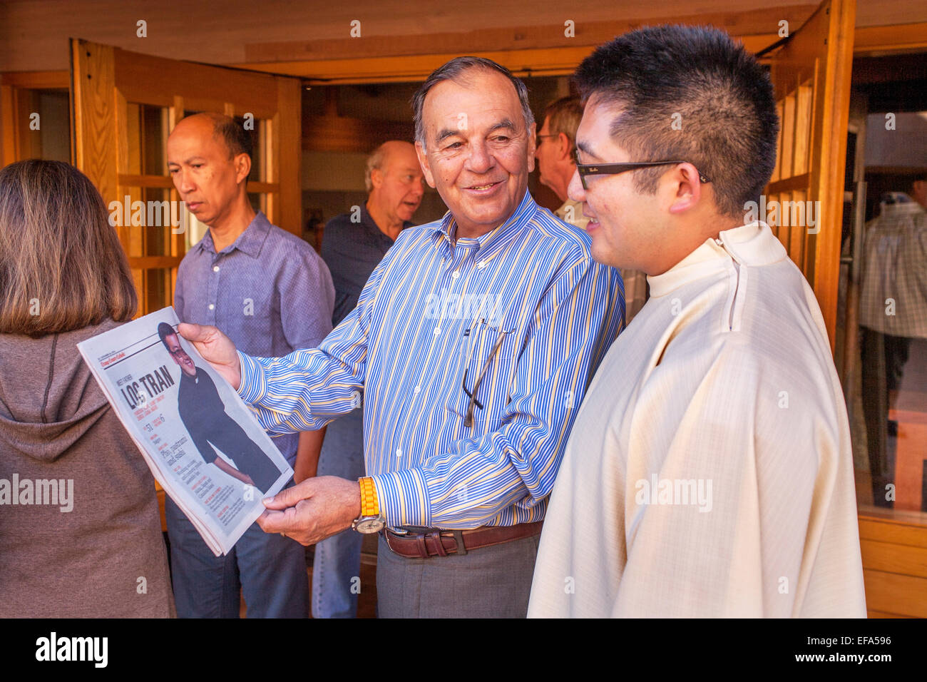A parishioner at St. Timothy's Catholic Church, Laguna Niguel, CA ...