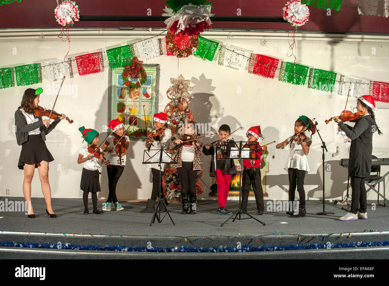 Hispanic Children Playing Instruments High Resolution Stock Photography ...