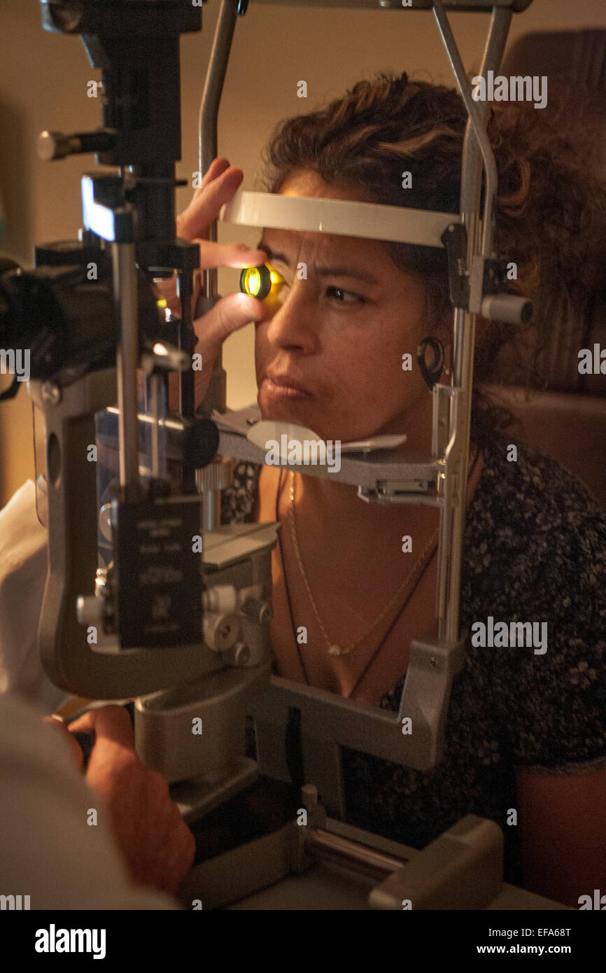 Eye examination using slit lamp hi-res stock photography and images - Alamy