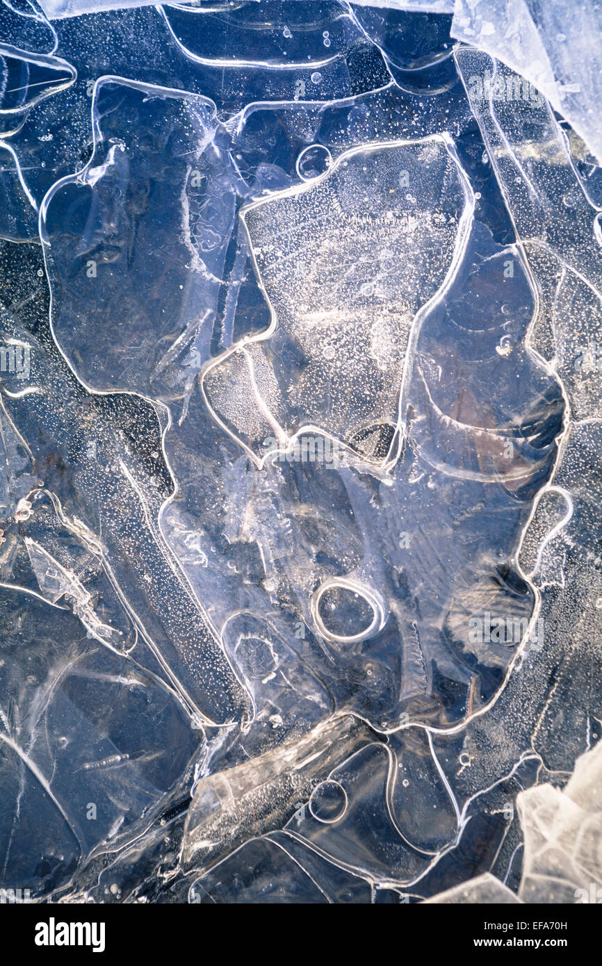 Interesting ice patterns form a frozen abstract Stock Photo - Alamy