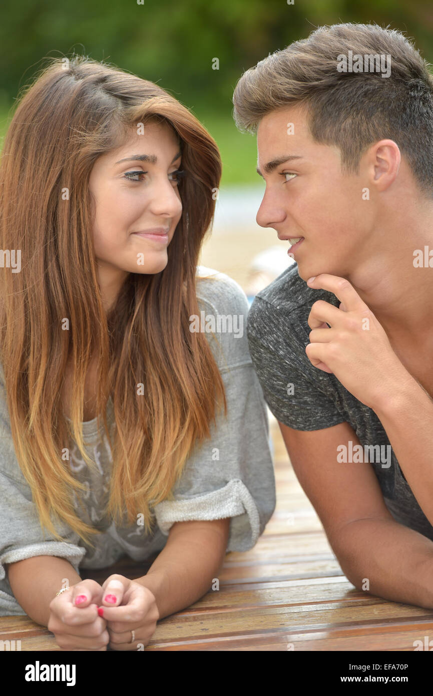 Female teenager in love hi-res stock photography and images - Alamy