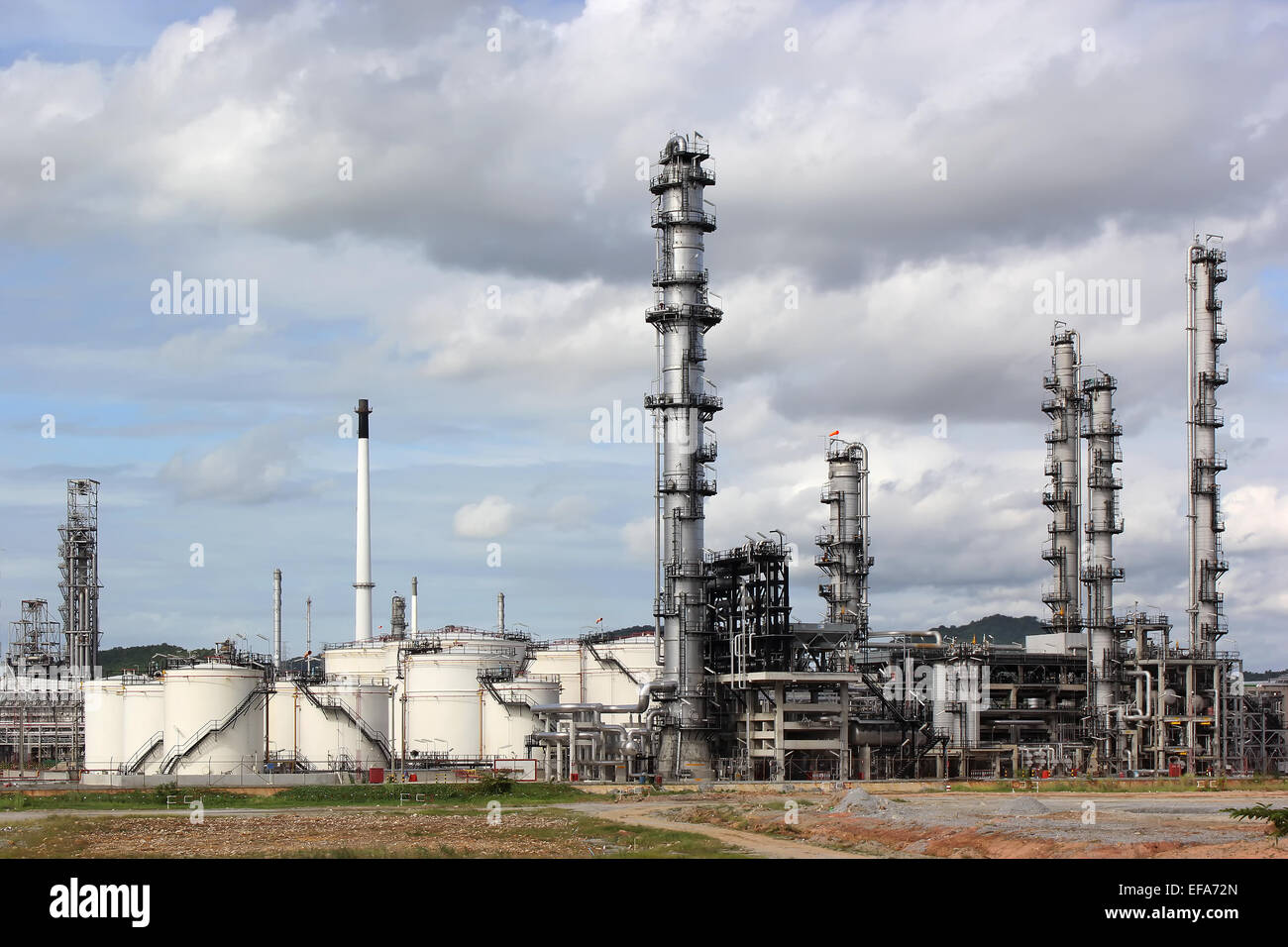 Oil refinery at day time Stock Photo - Alamy