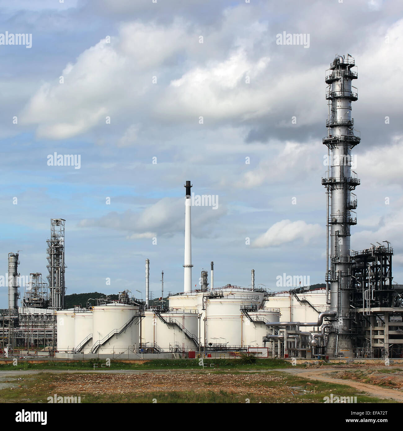 Oil refinery at day time Stock Photo - Alamy