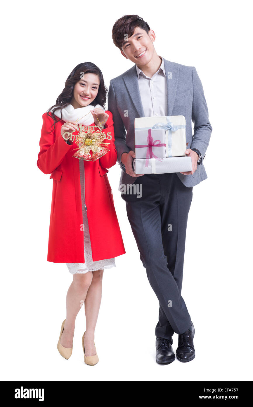 Two people in christmas Cut Out Stock Images & Pictures - Alamy
