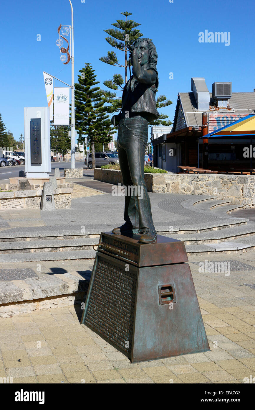 Statue of Bon Scott in Fremantle, Perth. Western Australia. Original ...