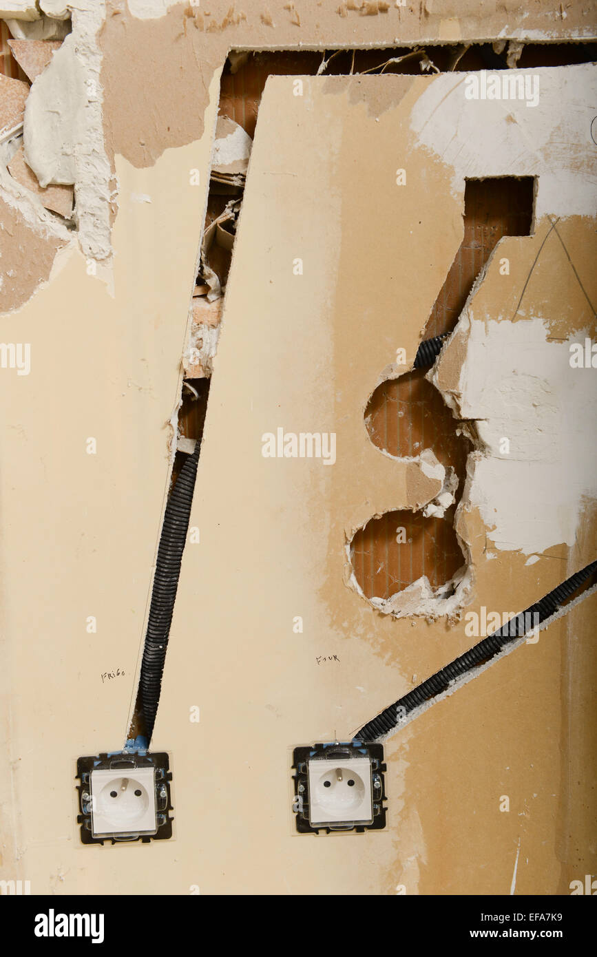 Electrical renovation work Stock Photo - Alamy
