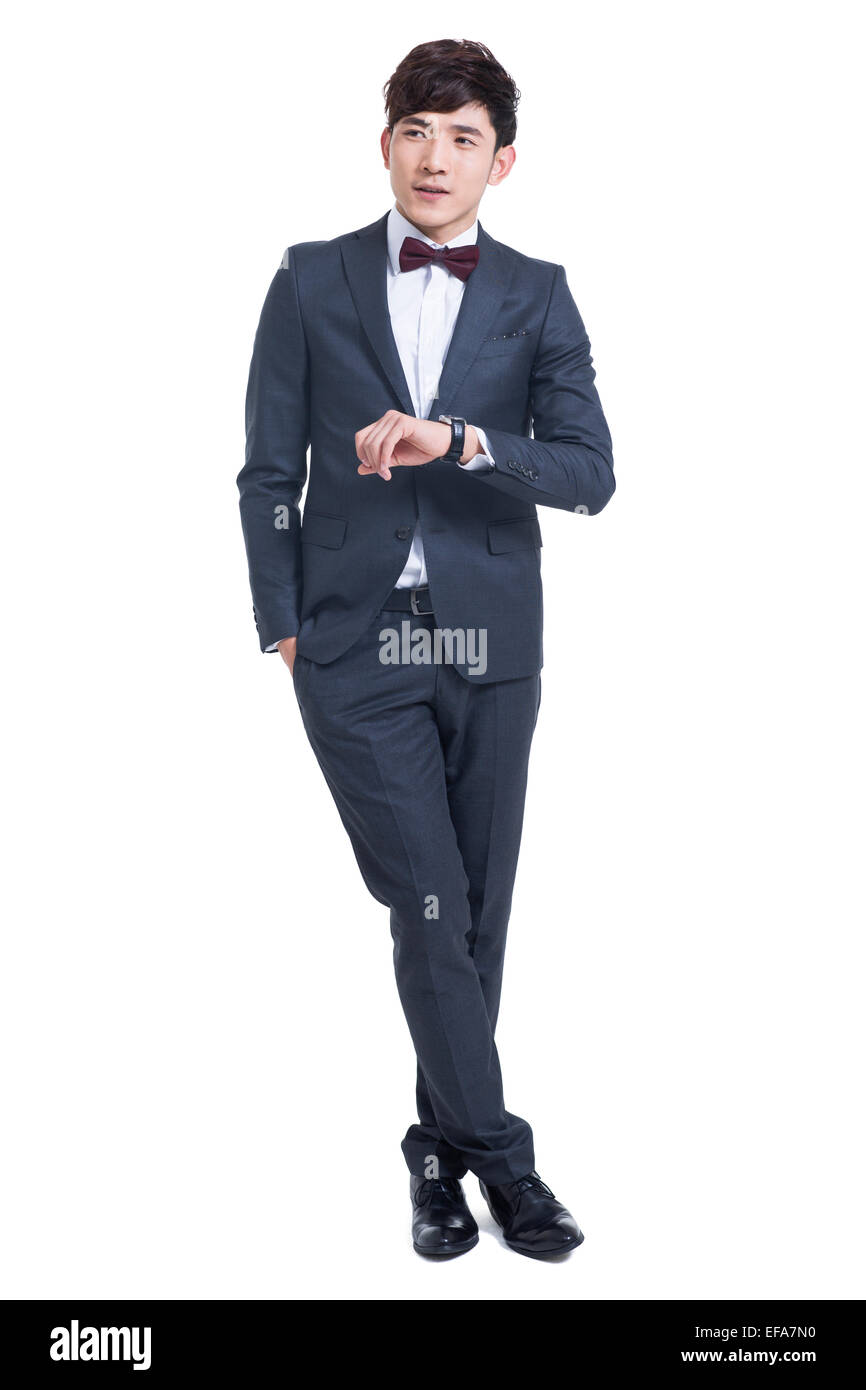 Young man waiting Stock Photo - Alamy