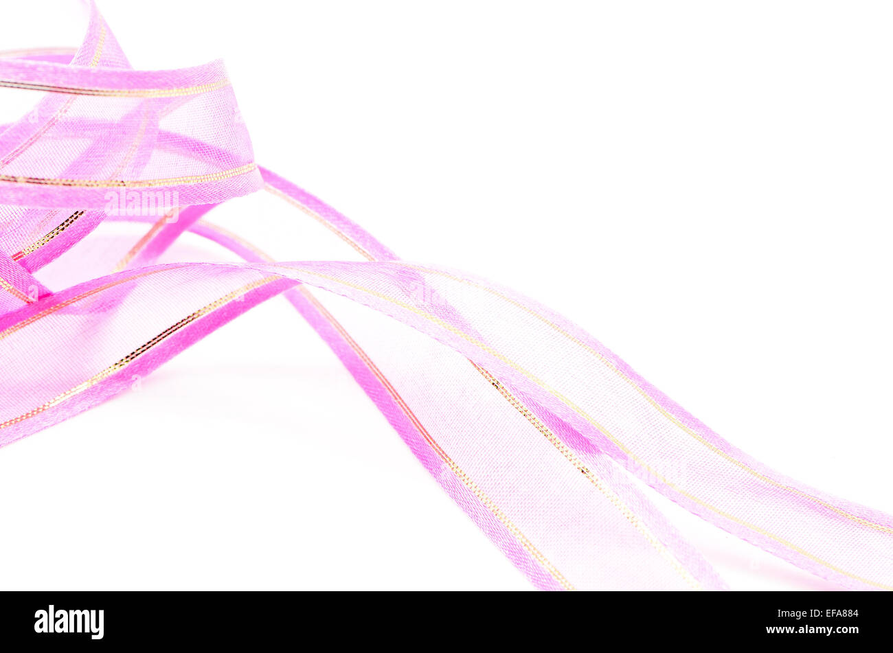 Beautiful pink gift ribbon on a white background Stock Photo - Alamy