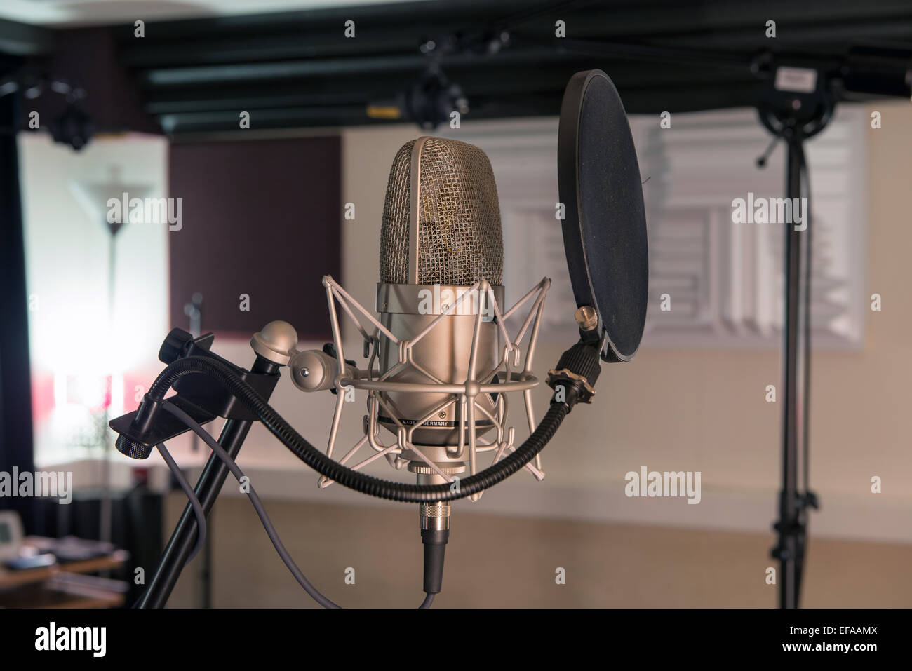 professional microphone in a recording studio Stock Photo - Alamy