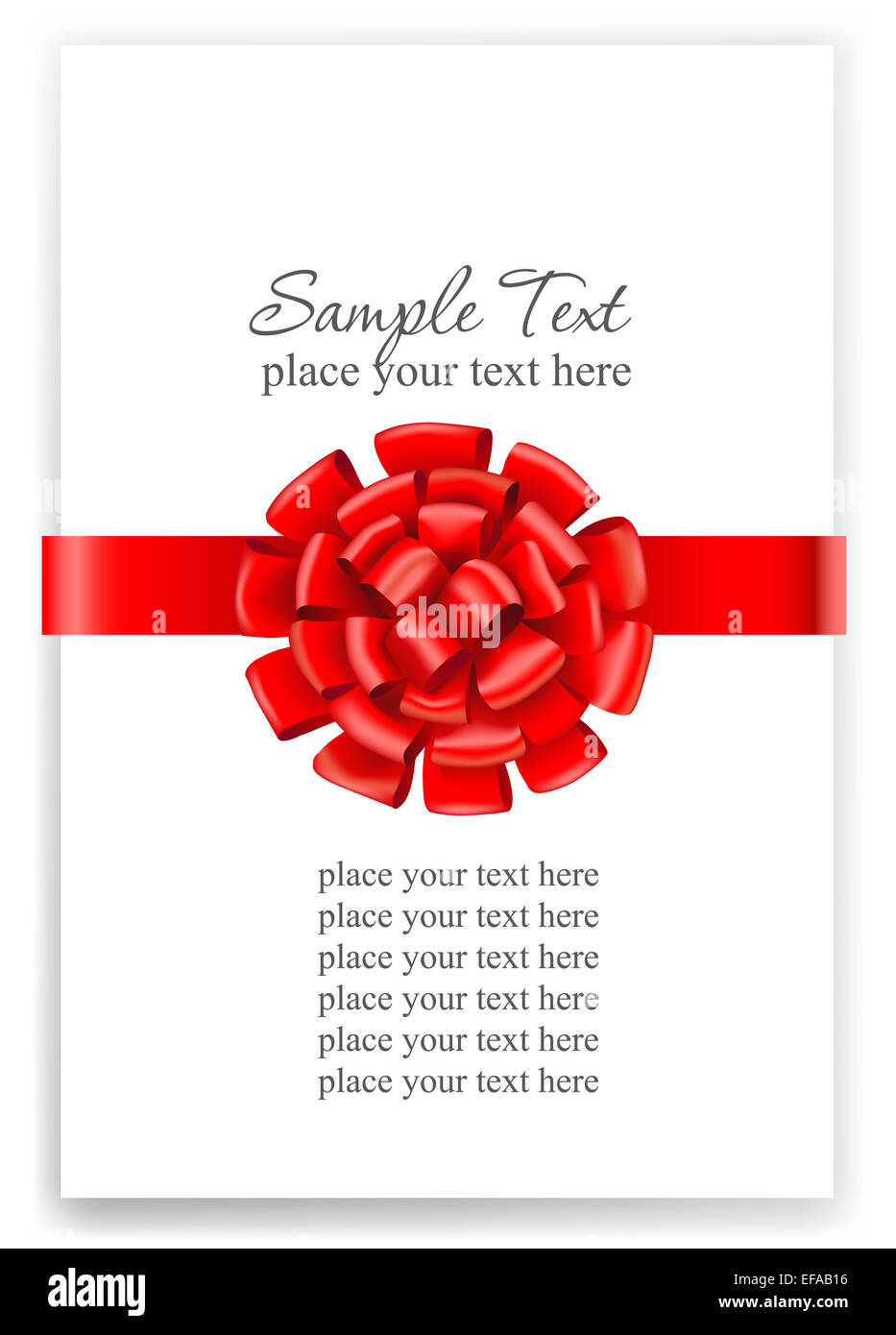 Greeting card with a red ribbon Stock Photo - Alamy