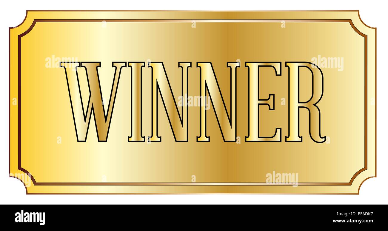 A golden winner ticket over a white background Stock Photo - Alamy