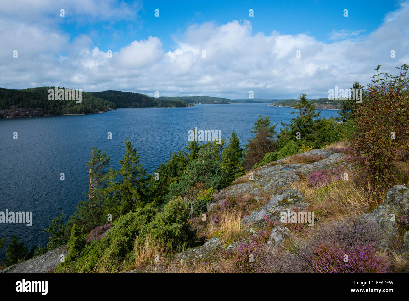 Islands in an archipelago, view from the island of Orust, Västra ...
