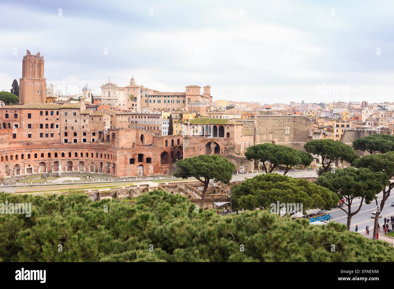 A view of ancient Rome surrounded by many pine trees Stock Photo - Alamy