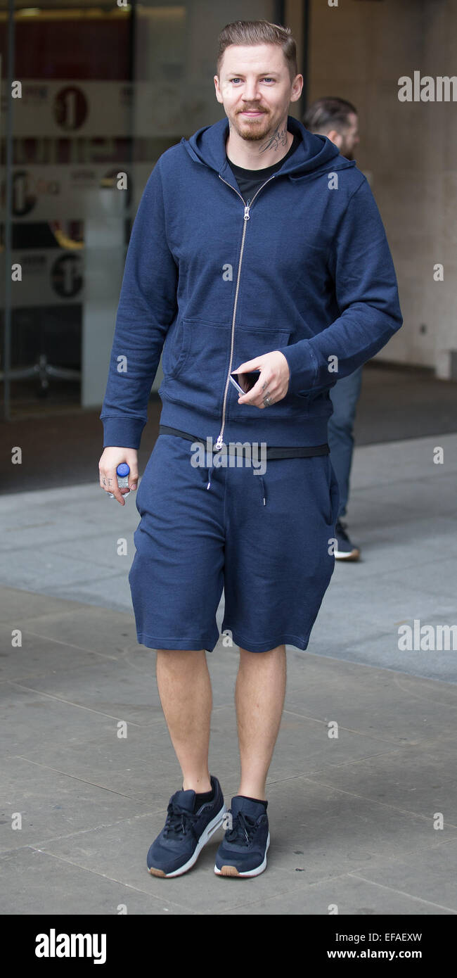 Professor Green aka Stephen Manderson outside the BBC Radio 1 studios ...