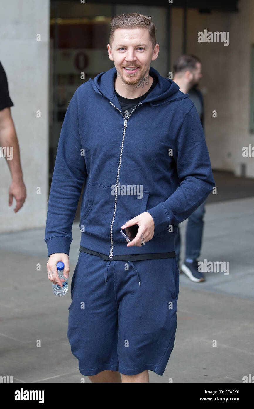 Professor Green aka Stephen Manderson outside the BBC Radio 1 studios ...