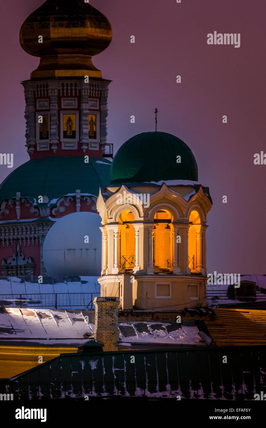 Russia, Moscow. The Epiphany Monastery is the oldest male monastery in ...
