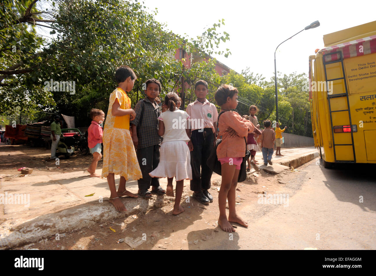 bus schools visit slum areas of delhi india to provide kids with ...