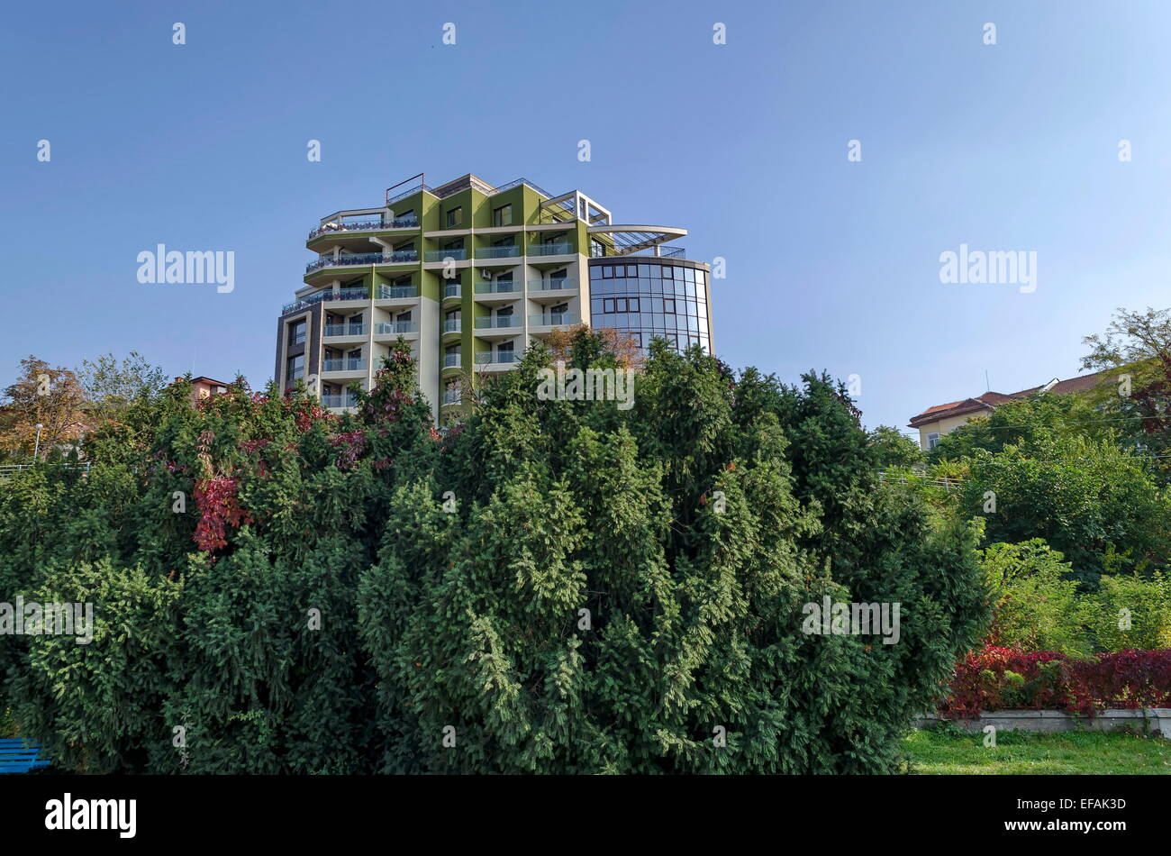 Riverside park in Ruse town along river Danube, Bulgaria Stock Photo ...