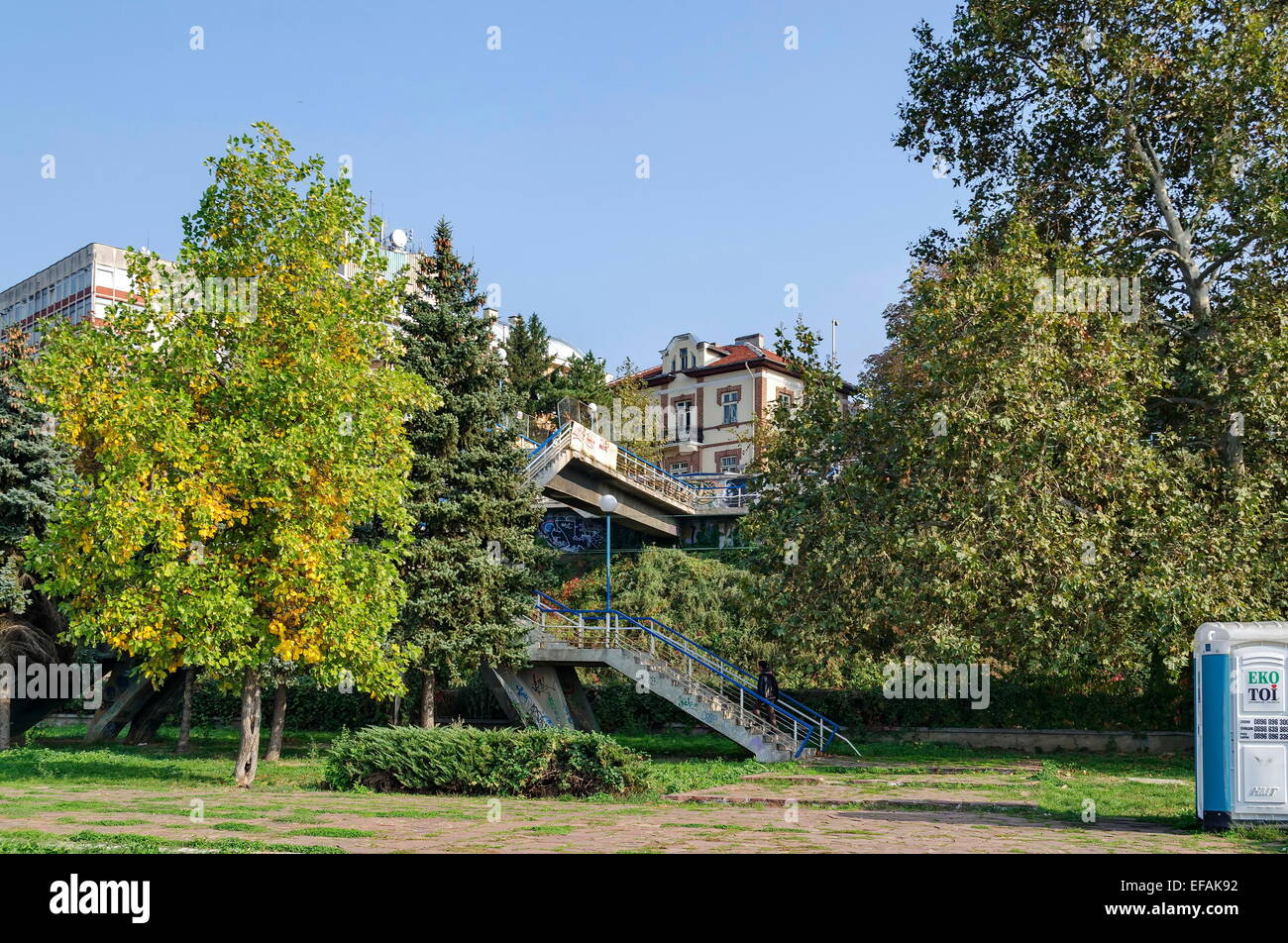 Riverside park in Ruse town along river Danube, Bulgaria Stock Photo ...