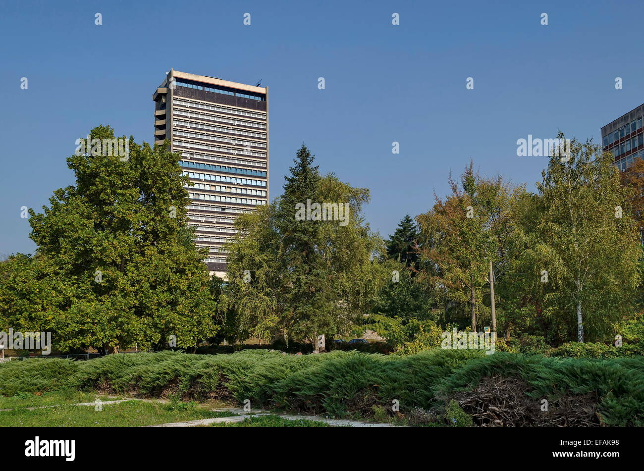 Riverside park in Ruse town along river Danube, Bulgaria Stock Photo ...