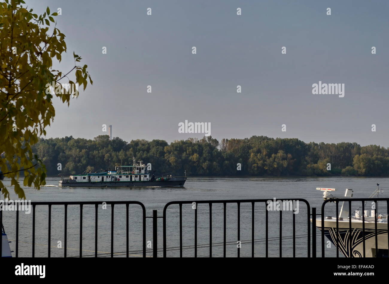 Ship pass along the Ruse port at Danube river, Bulgaria Stock Photo - Alamy