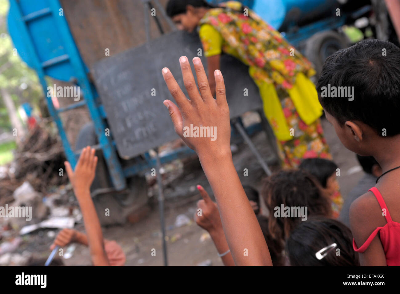 bus schools visit slum areas of delhi india to provide kids with ...