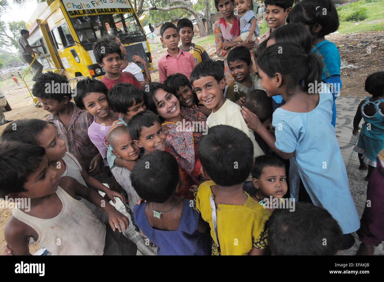 bus schools visit slum areas of delhi india to provide kids with ...