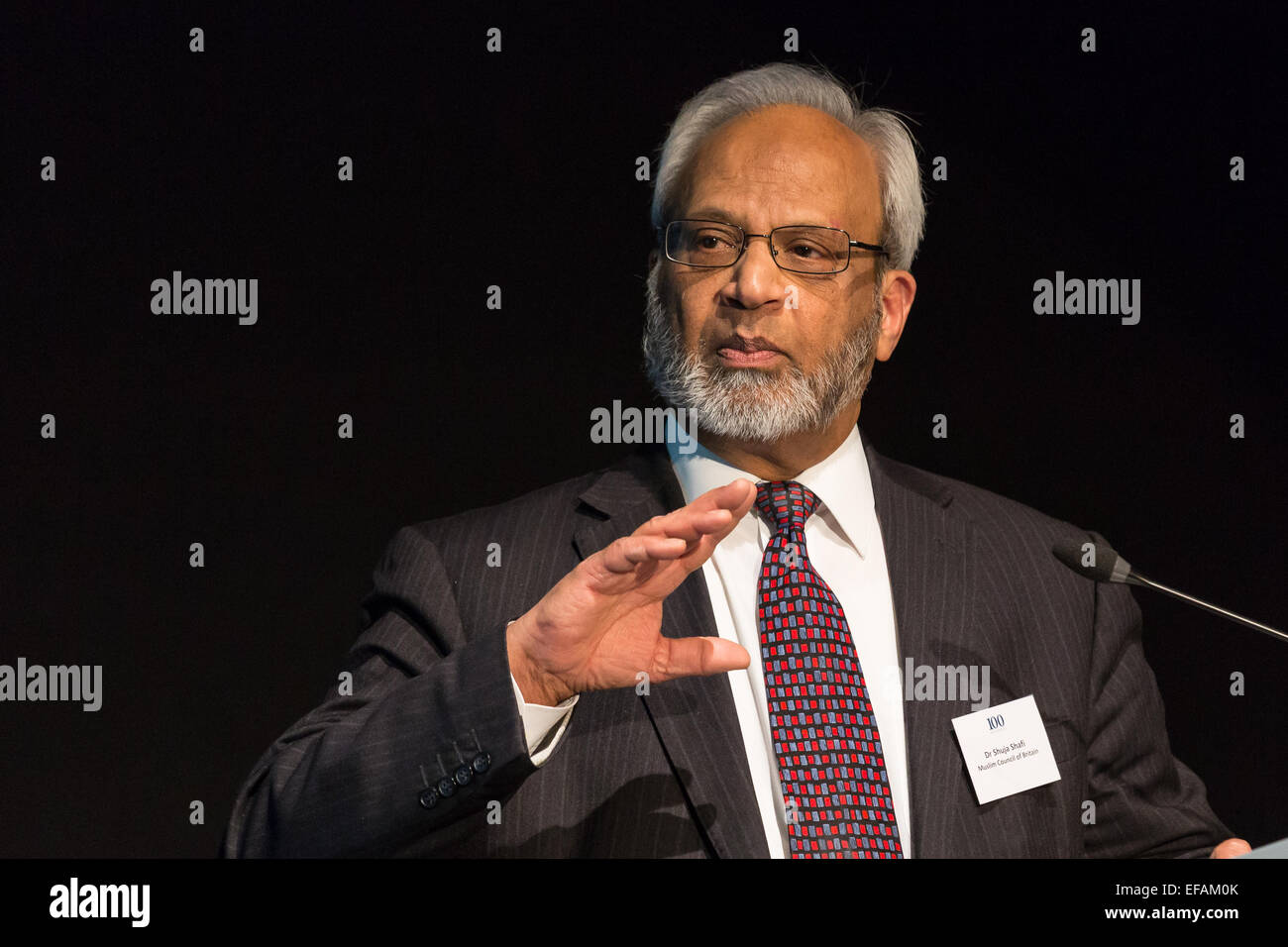 London, UK. 29th Jan 2015. Dr Shuja Shafi, Secretary of the Muslim ...